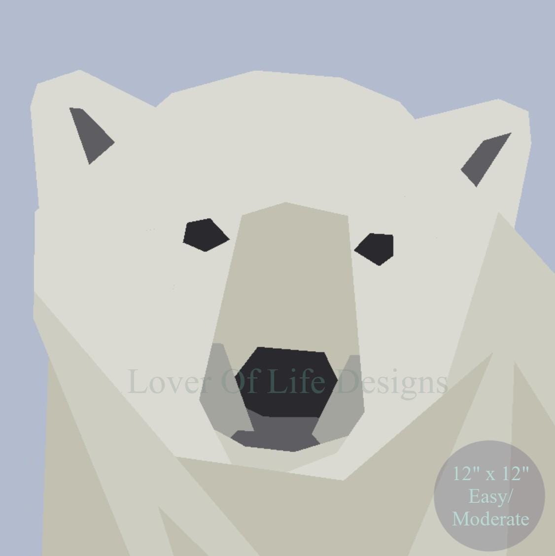 Polar Bear Fpp--the Bear Series--paper Piecing Quilt Block Pattern - Etsy