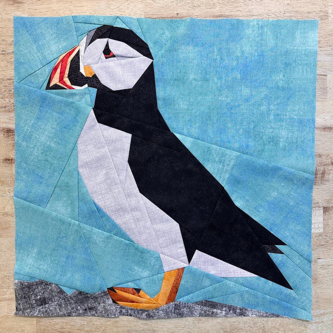Puffin Fpp--paper Piecing Quilt Block Pattern - Etsy