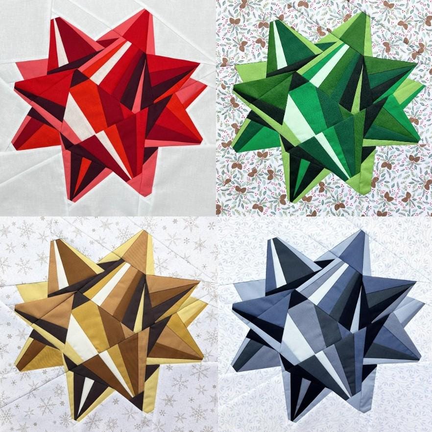 Gift Bow FPP Pattern--includes 8 Color Variations--christmas Fpp--paper ...