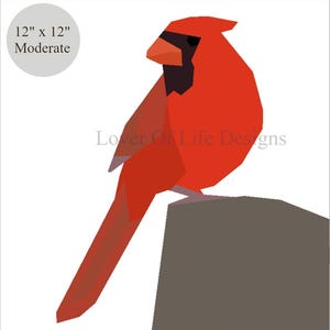Cardinal Fpp--backyard Birds Series--paper Piecing Quilt Block Pattern - Etsy