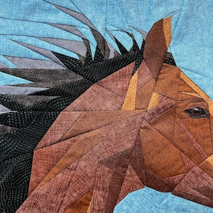 Horse Fpp--paper Piecing Quilt Block Pattern - Etsy
