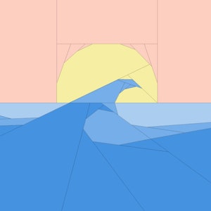 Waves at Sunset FPP Pattern--paper Piecing Quilt Block - Etsy