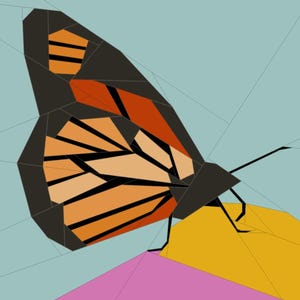 Monarch Butterfly Fpp--paper Piecing Quilt Block Pattern - Etsy