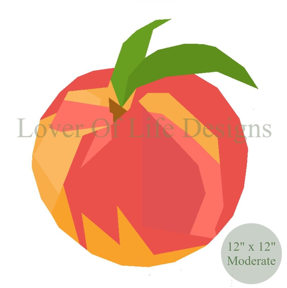 Peach FPP Pattern--fresh Fruit Series--paper Piecing Quilt Block - Etsy