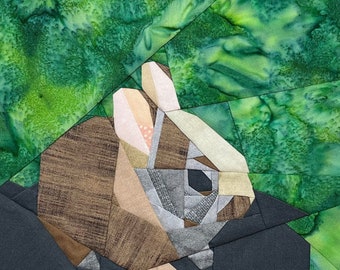 Easter Bunny, Rabbit, Foundation Paper Piecing Pattern FPP, Quilt Block ...