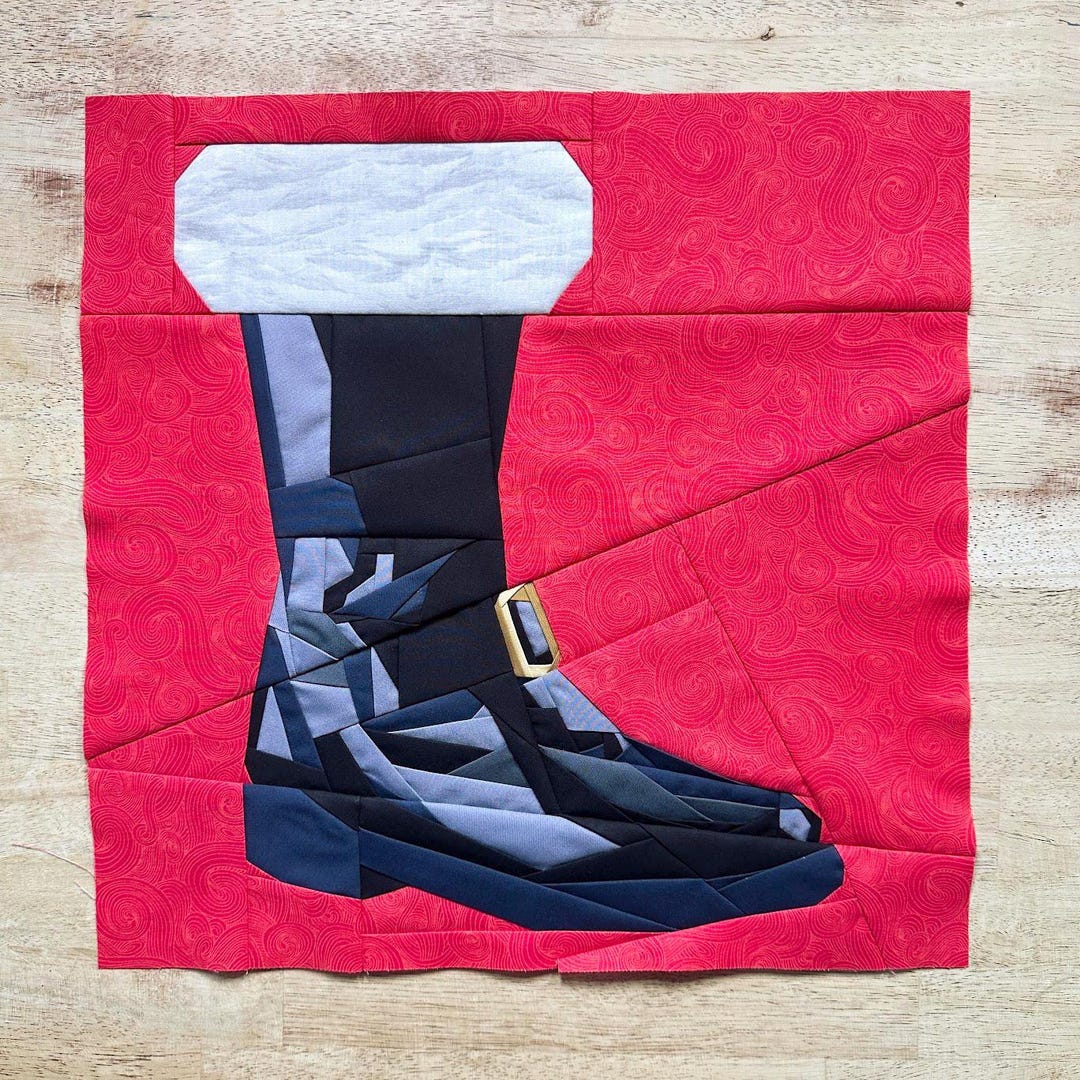 Shiny Santa Boot FPP Pattern--christmas Quilt--includes Color ...
