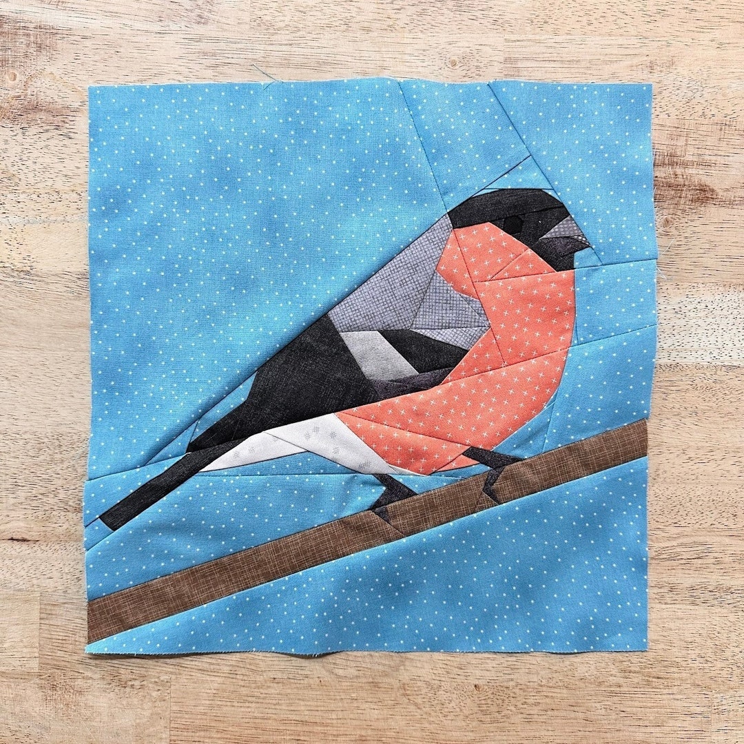Bullfinch Fpp--european Backyard Birds Series--paper Piecing Quilt ...