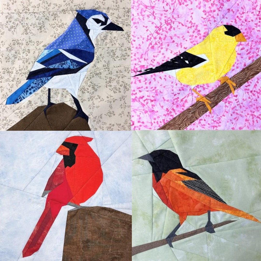 Blue Jay, Goldfinch, Cardinal, Oriole FPP Set--backyard Birds Series--4 ...