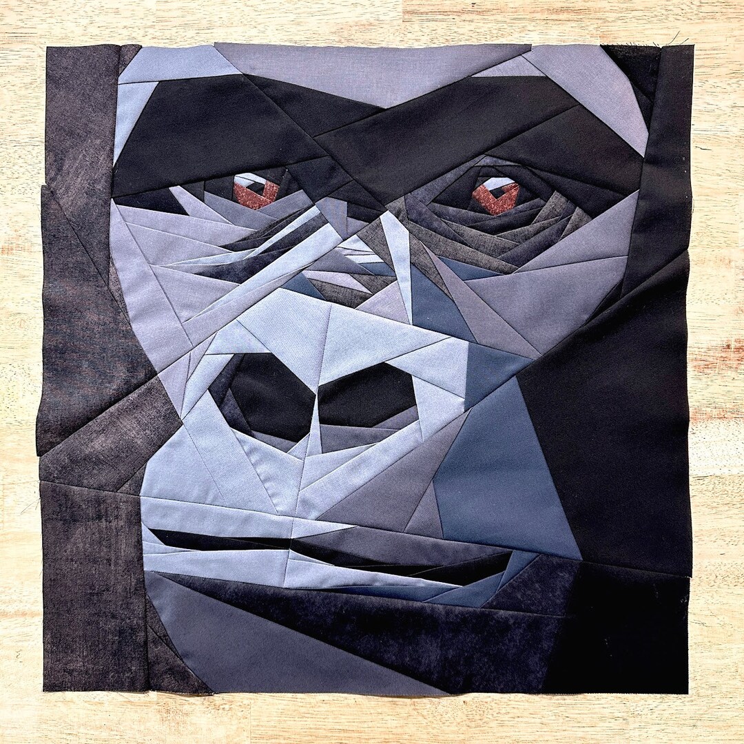 Gorilla Face Fpp--animals of Strength--paper Piecing Quilt Block ...
