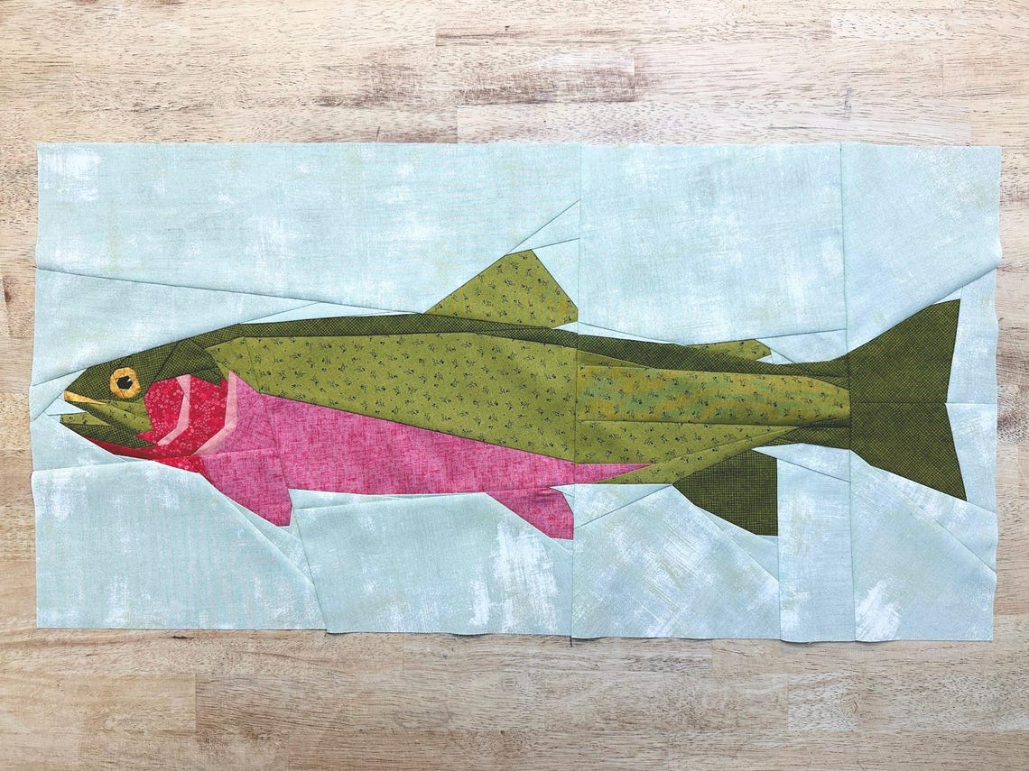 Cutthroat Trout Fpp--freshwater Fishing Series--paper Piecing Quilt ...