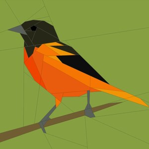 Oriole Fpp--backyard Birds Series--paper Piecing Quilt Block Pattern - Etsy