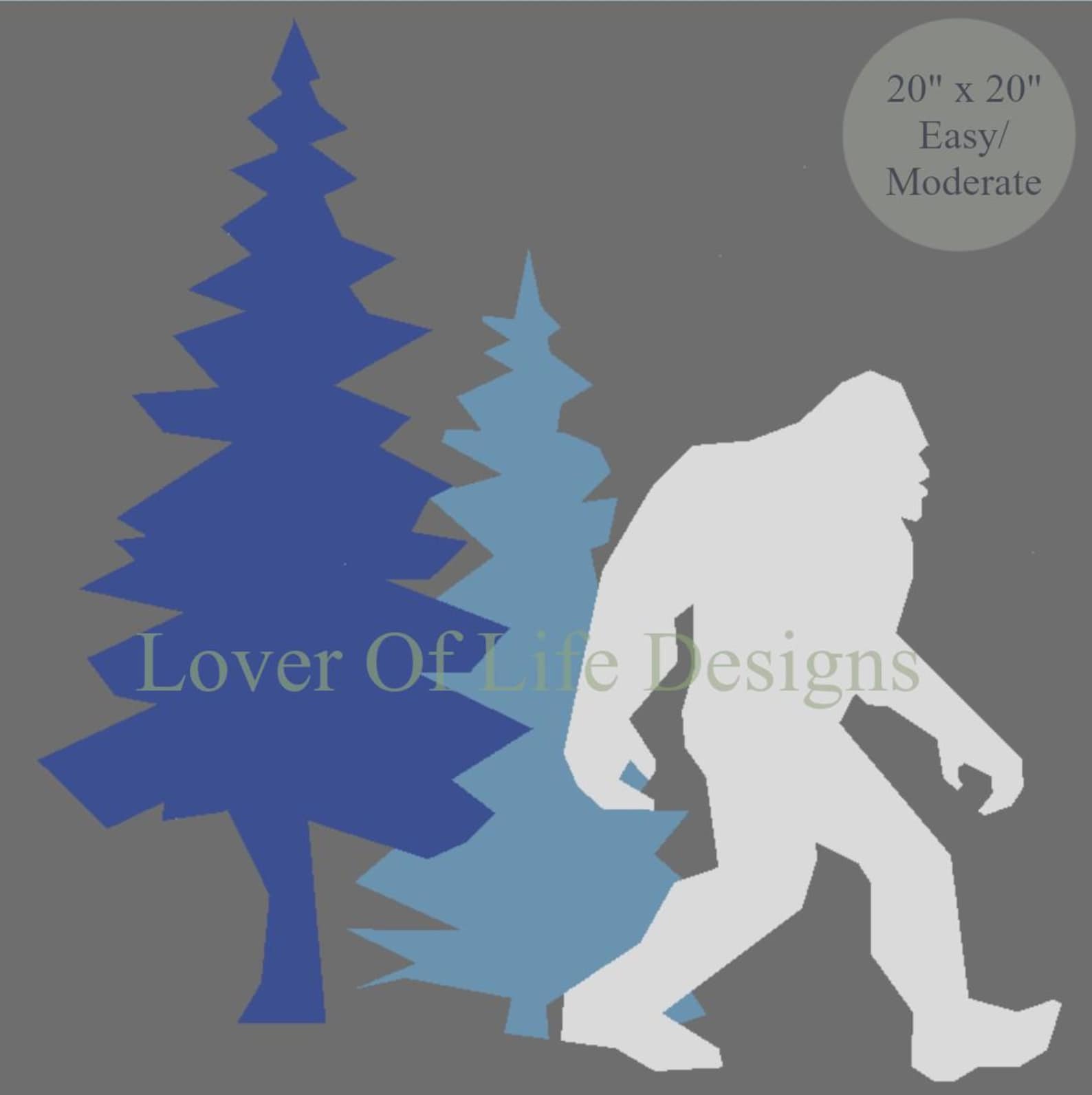 Bigfoot Scene Fpp--sasquatch--yeti--abominable Snowman--paper Piecing ...