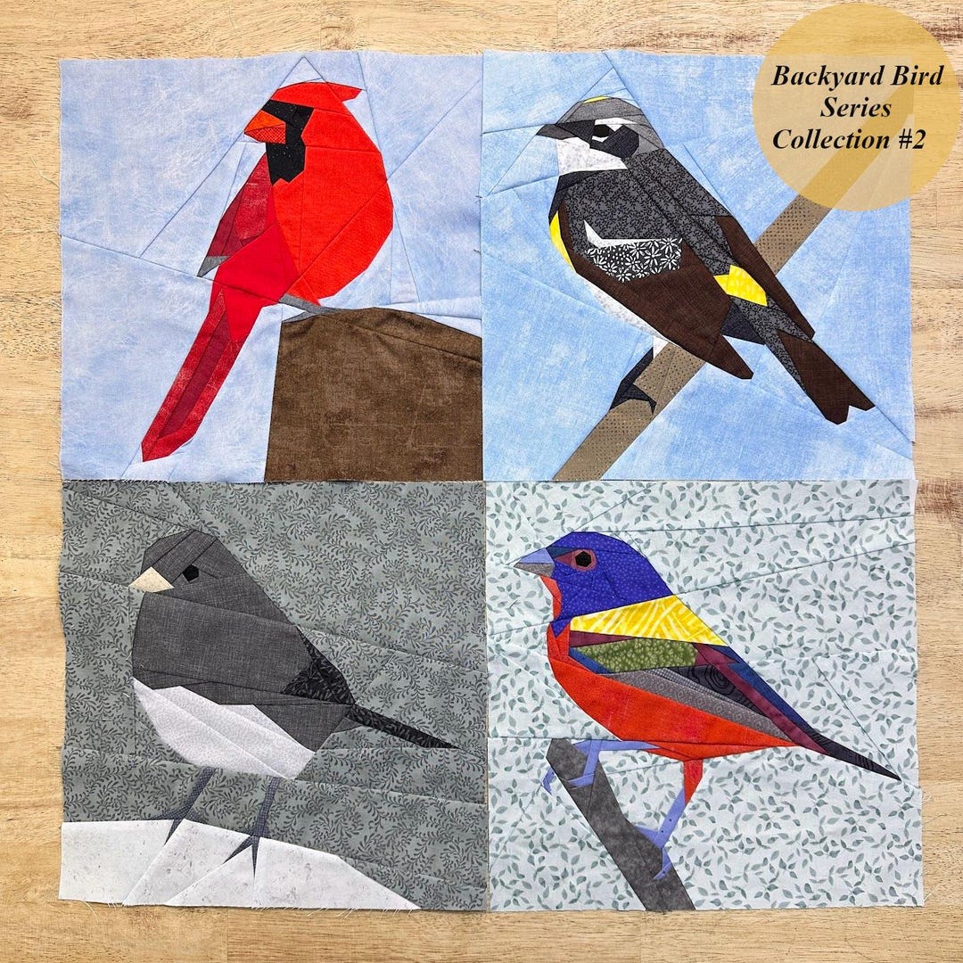 Backyard Birds Series Collection #2--cardinal, Yellow-rumped Warbler ...
