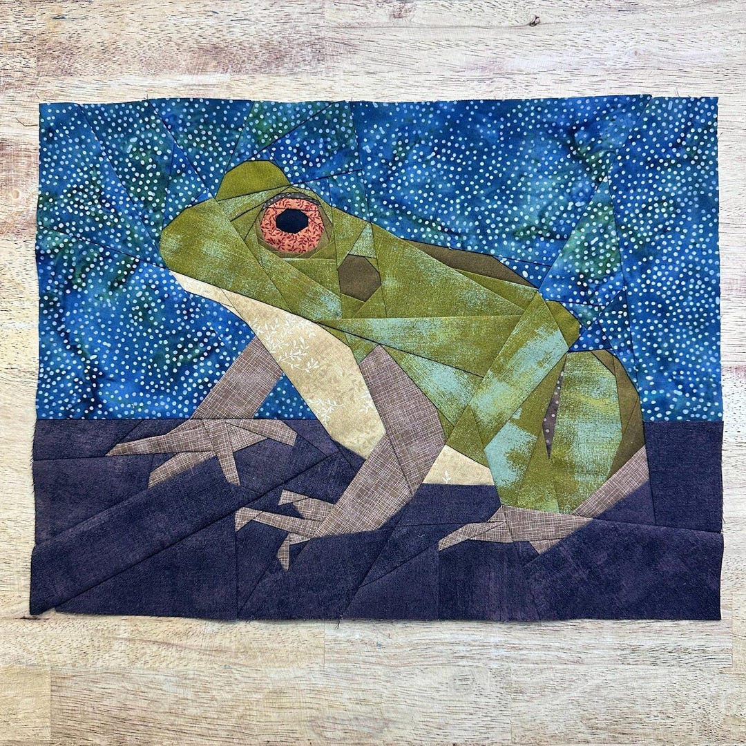 Frog Fpp--woodland and Riverside Animals Series--paper Piecing Quilt ...