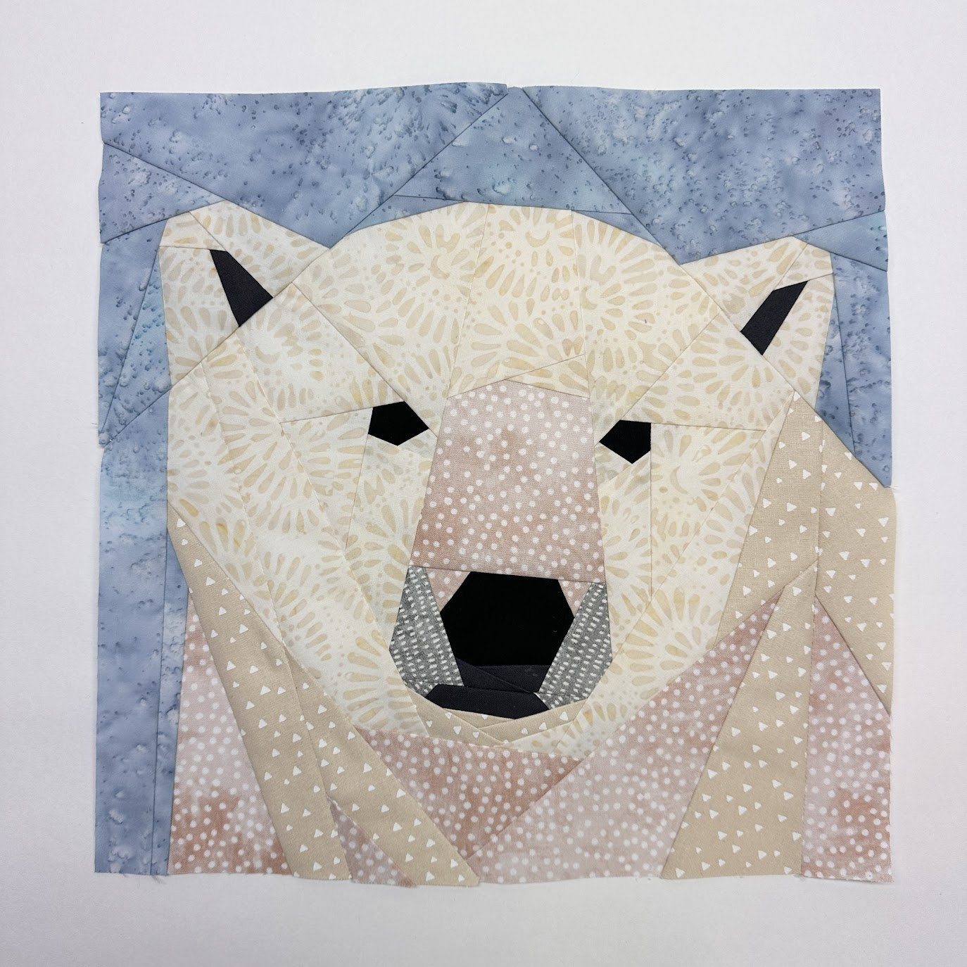 Polar Bear Fpp--the Bear Series--paper Piecing Quilt Block Pattern - Etsy
