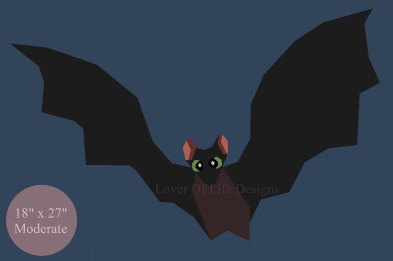 Cute Flying Bat FPP Pattern--paper Piecing Quilt Block - Etsy