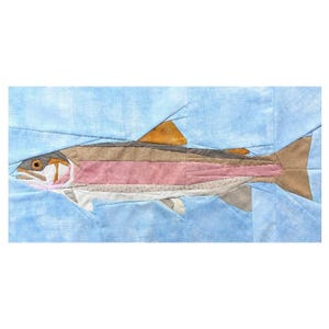 Rainbow Trout Fpp--freshwater Fishing Series--paper Piecing Quilt Block ...