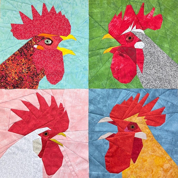 Rooster Quilt Pattern - Etsy
