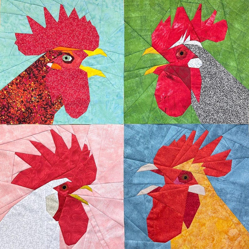 Rooster Quilt Pattern - Etsy