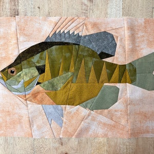 Bluegill Fpp--freshwater Fishing Series--paper Piecing Quilt Block ...