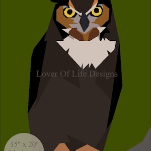 Great Horned Owl Fpp--woodland and Riverside Animals Series--paper ...