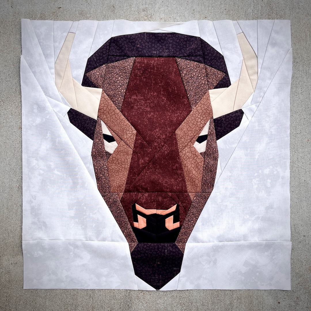 Buffalo Head Fpppaper Piecing Quilt Block Pattern - Etsy