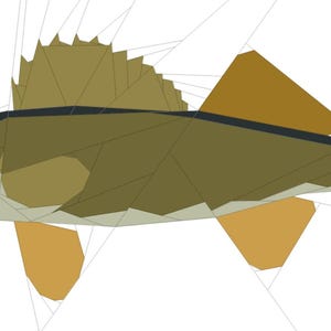 Walleye Fpp--freshwater Fishing Series--paper Piecing Quilt Block ...