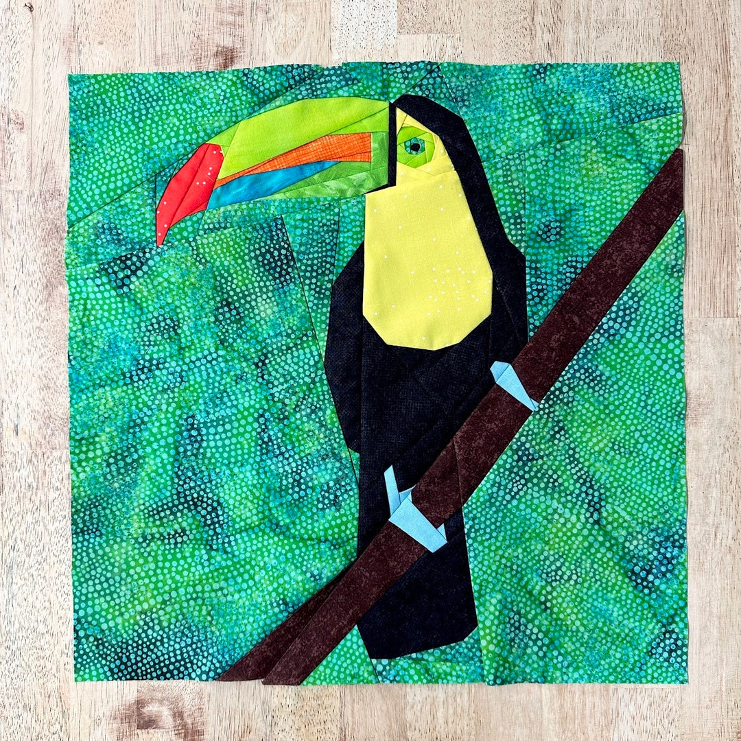 Toucan Fpp--birds of Color Series--paper Piecing Quilt Block Pattern - Etsy