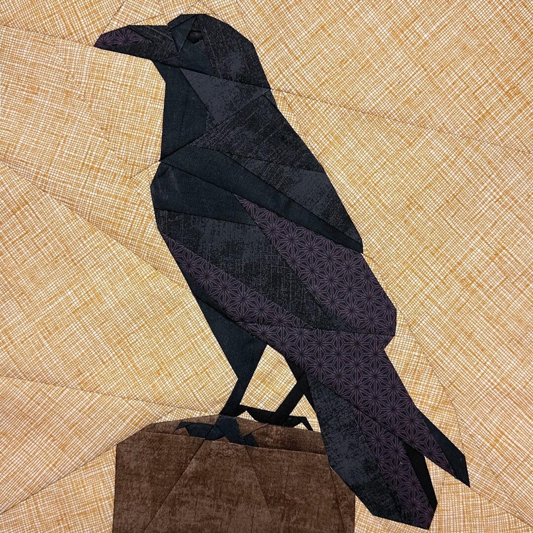 Raven Fpp--backyard Bird Series—paper Piecing Quilt Block Pattern - Etsy