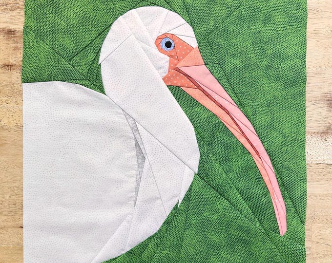 White Ibis Fpp--paper Piecing Quilt Block Pattern - Etsy