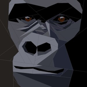 Gorilla Face Fpp--animals of Strength--paper Piecing Quilt Block ...