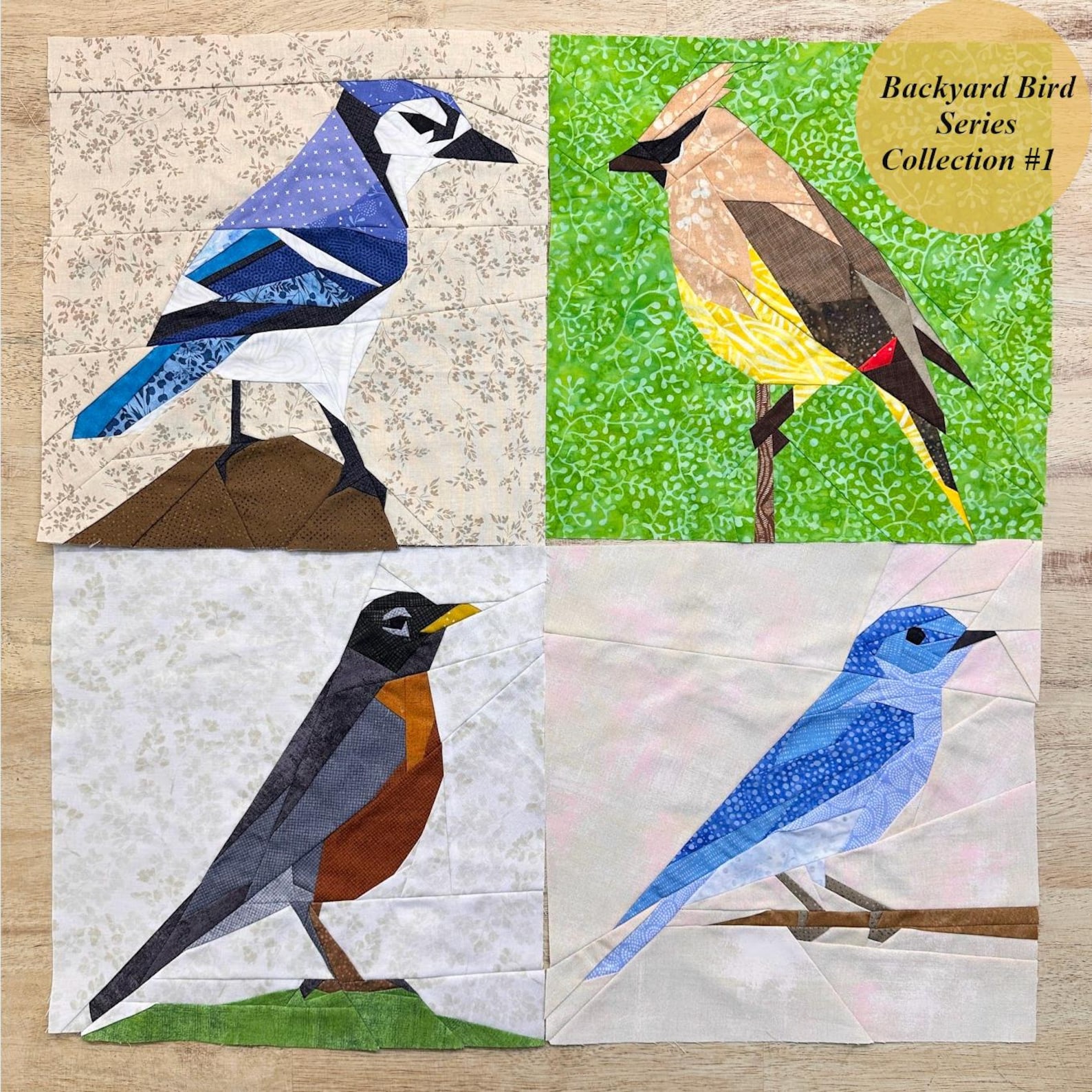 Backyard Birds Series Collection #1--blue Jay, Cedar Waxwing, American ...