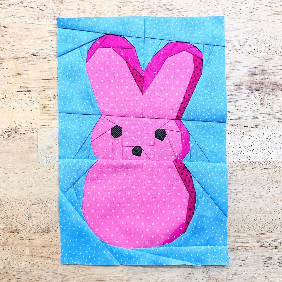Marshmallow Bunny FPP Pattern--easter Candy--paper Piecing Quilt Block ...