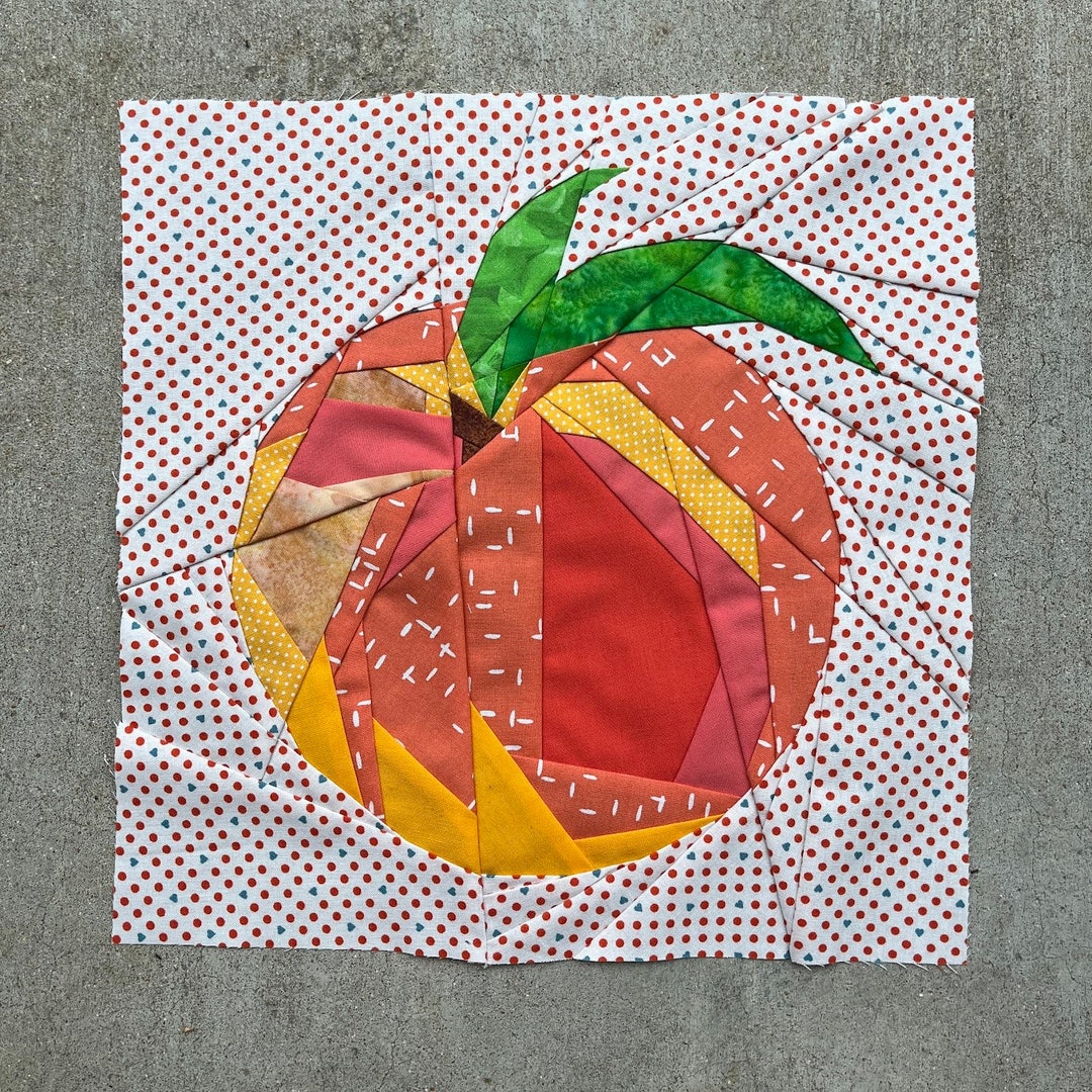 Peach FPP Pattern--fresh Fruit Series--paper Piecing Quilt Block - Etsy
