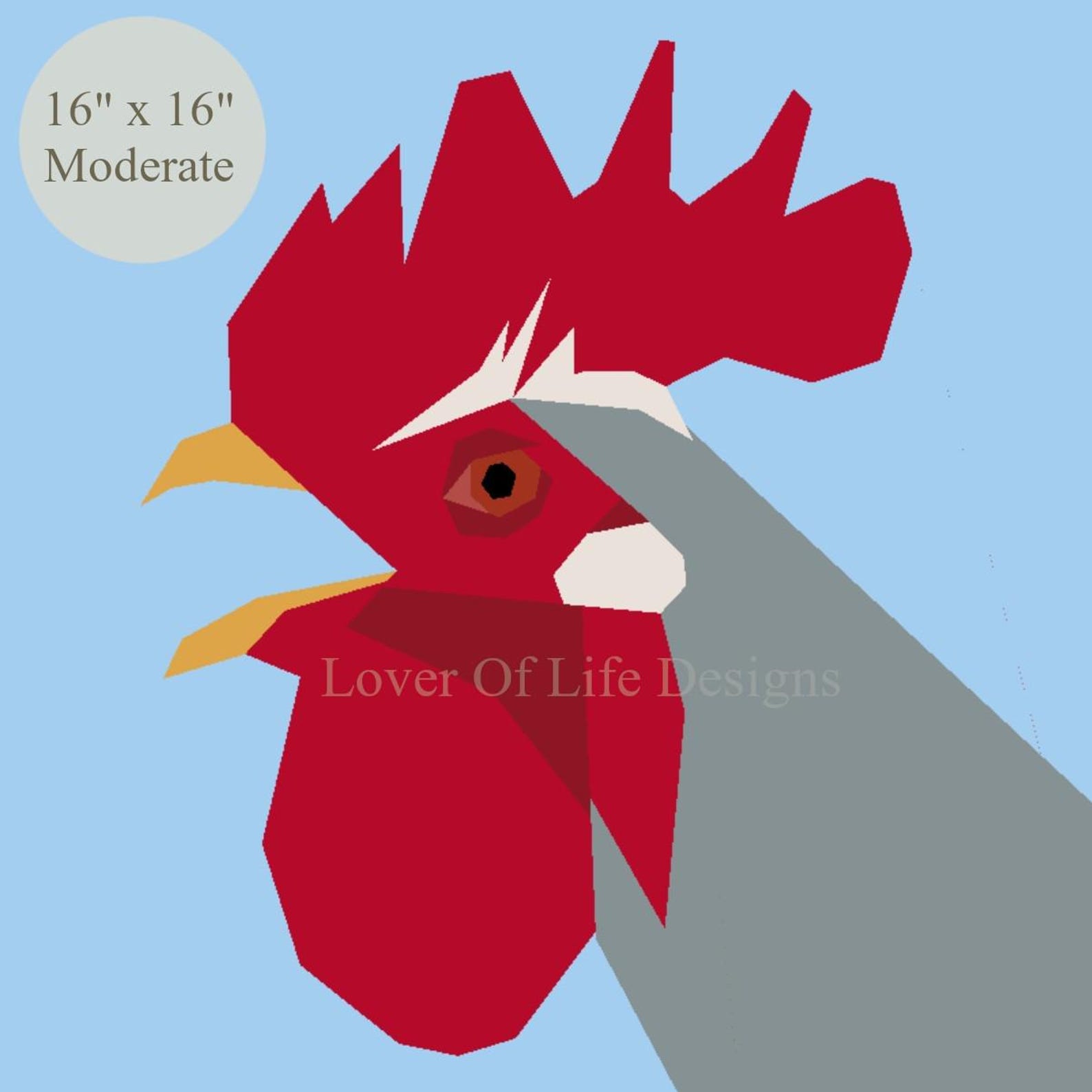 The Cocky Crower Series--4 Rooster Patterns--paper Piecing Quilt ...