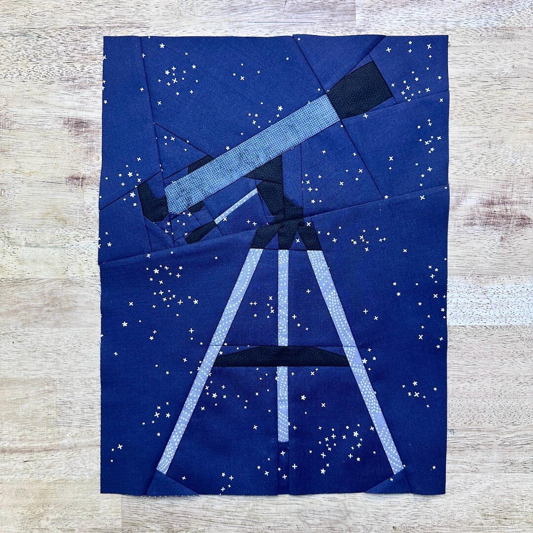 Telescope FPP Pattern--stargazing--paper Piecing Quilt Block - Etsy