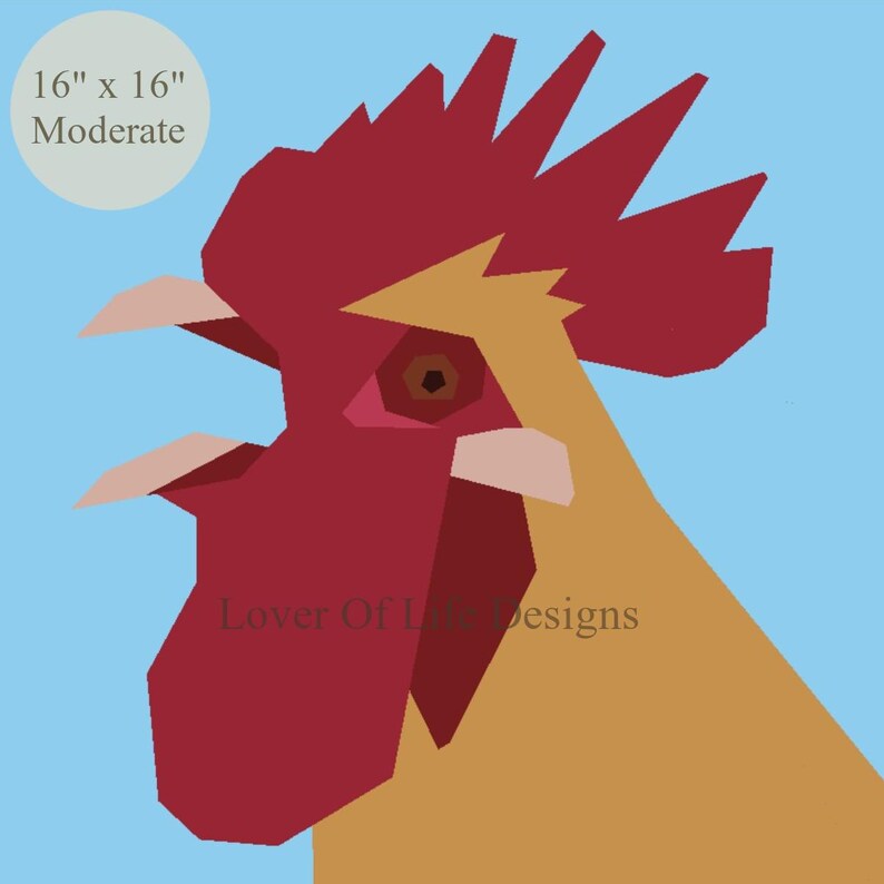 The Cocky Crower Series--4 Rooster Patterns--paper Piecing Quilt ...