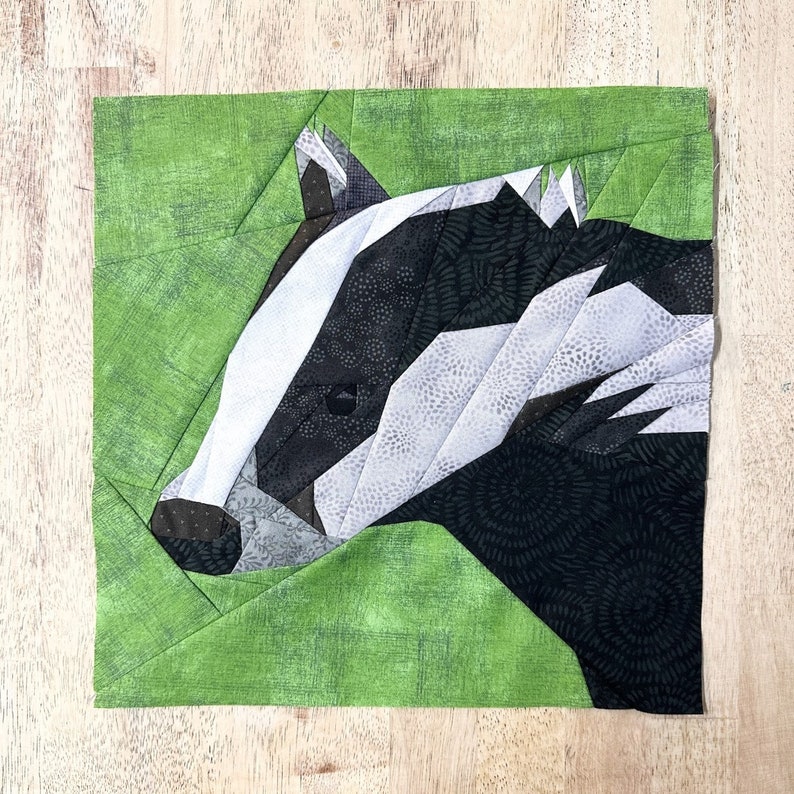Badger Fpp--woodland and Riverside Animals Series--paper Piecing Quilt ...
