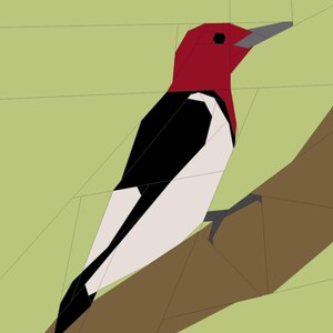 Red-headed Woodpecker Fpp--backyard Birds Series--paper Piecing Quilt ...