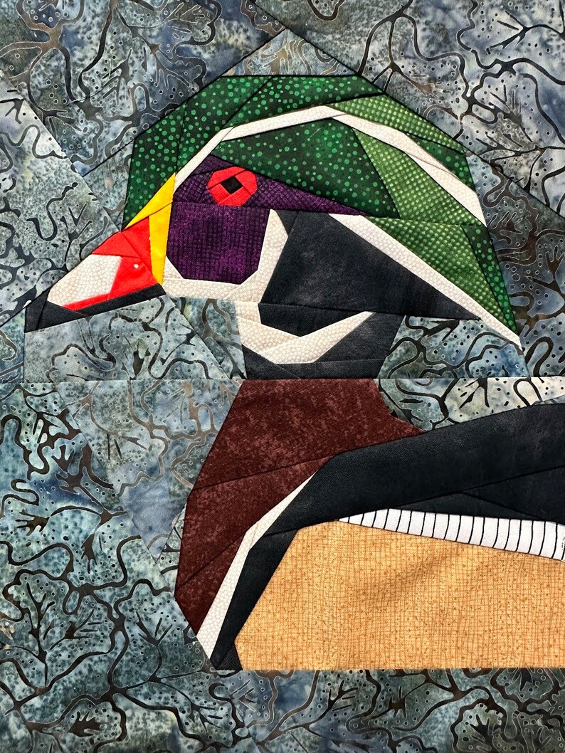 Wood Duck Fpp--woodland and Riverside Animals Series--paper Piecing ...