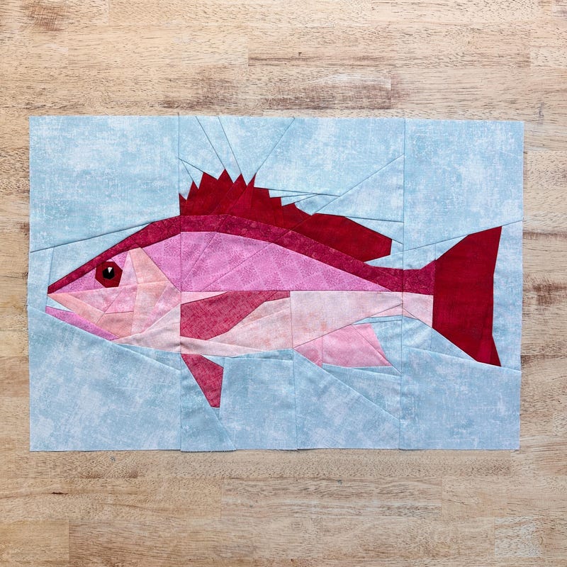 Paper Piecing Fishing Pattern - Etsy