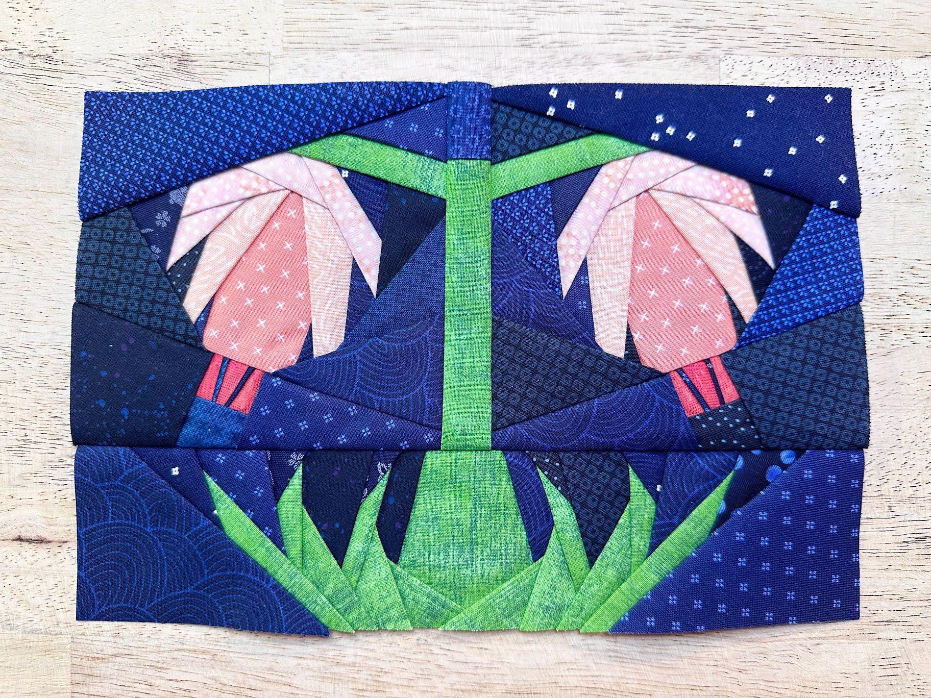 Folk Flower Minis FPP Set--3 Patterns--midnight Garden Quilt--paper ...