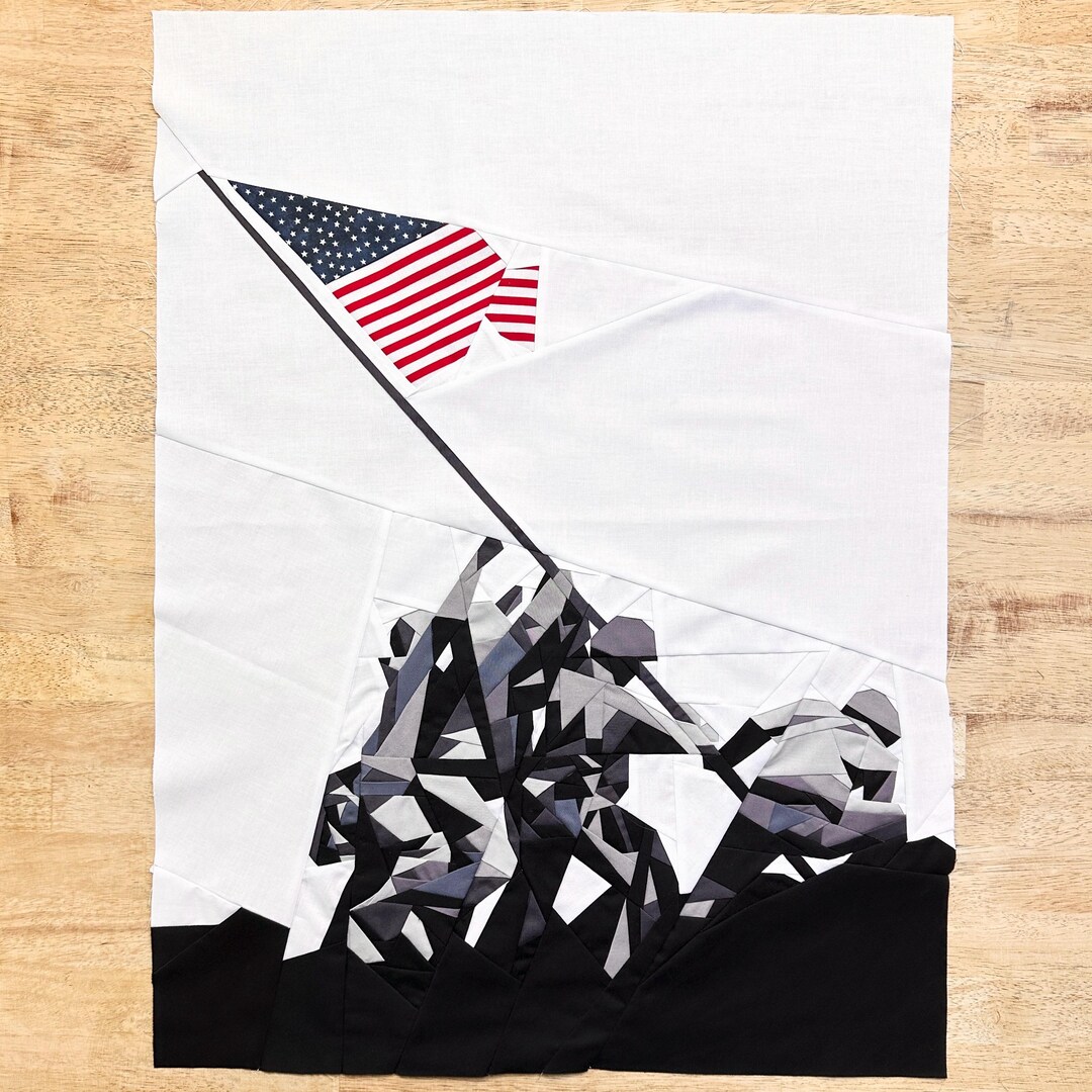 Iwo Jima Flag Raising Fpp--world War Ii--paper Piecing Quilt Block ...
