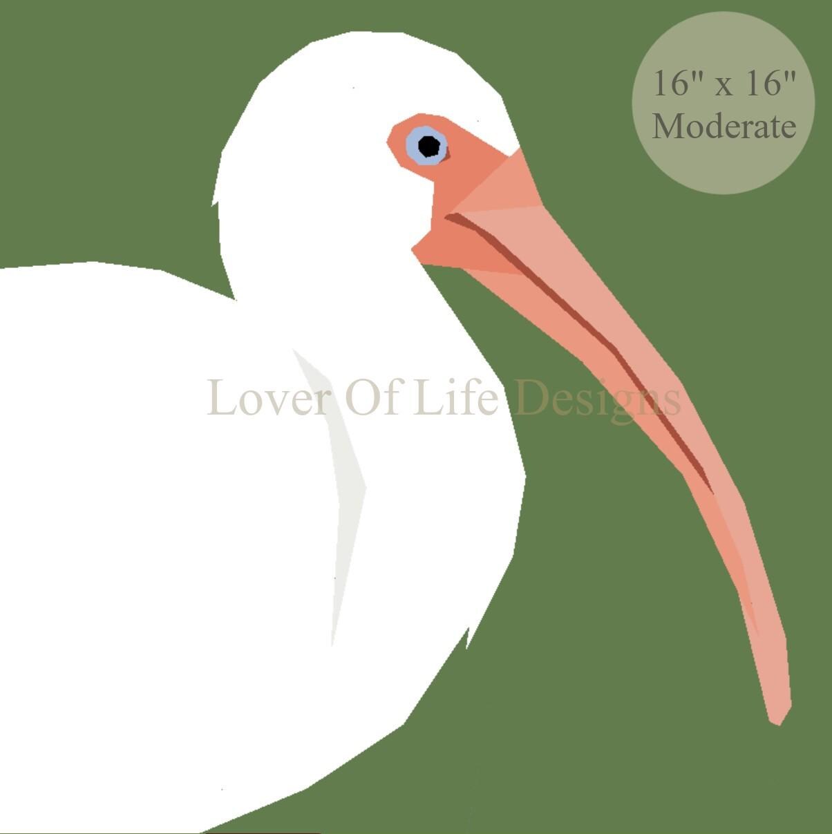White Ibis Fpp--paper Piecing Quilt Block Pattern - Etsy