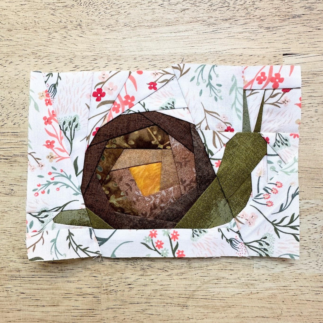 Snail Fpp--paper Piecing Quilt Block Pattern - Etsy