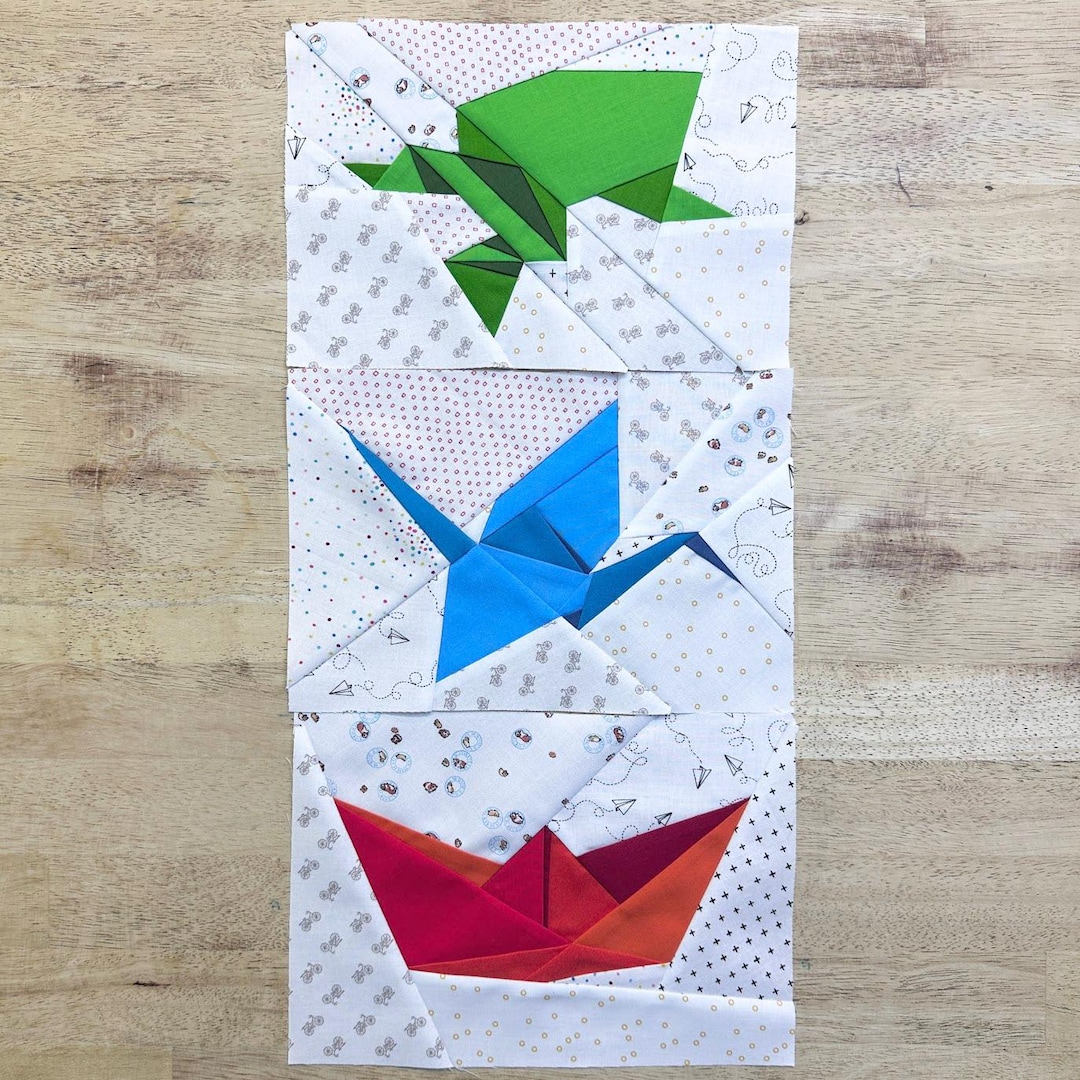 Origami FPP Trio--jumping Frog, Paper Crane, Boat FPP--3 Patterns ...