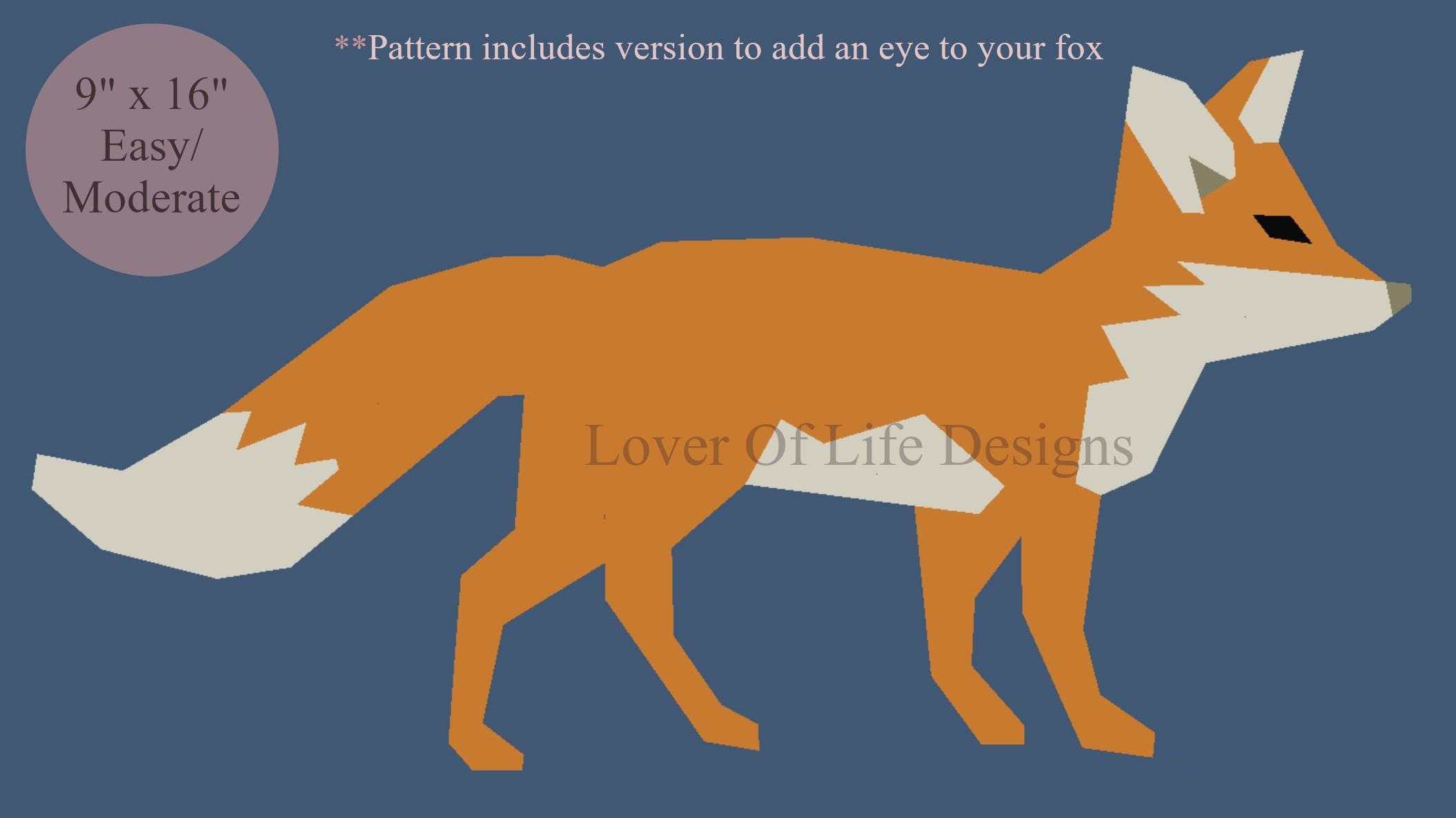 Little Fox Fpp--paper Piecing Quilt Block Pattern - Etsy