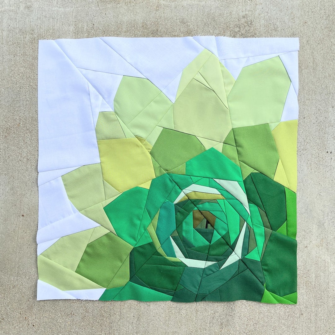 Hen and Chicks Succulent FPP Pattern--paper Piecing Quilt Block - Etsy