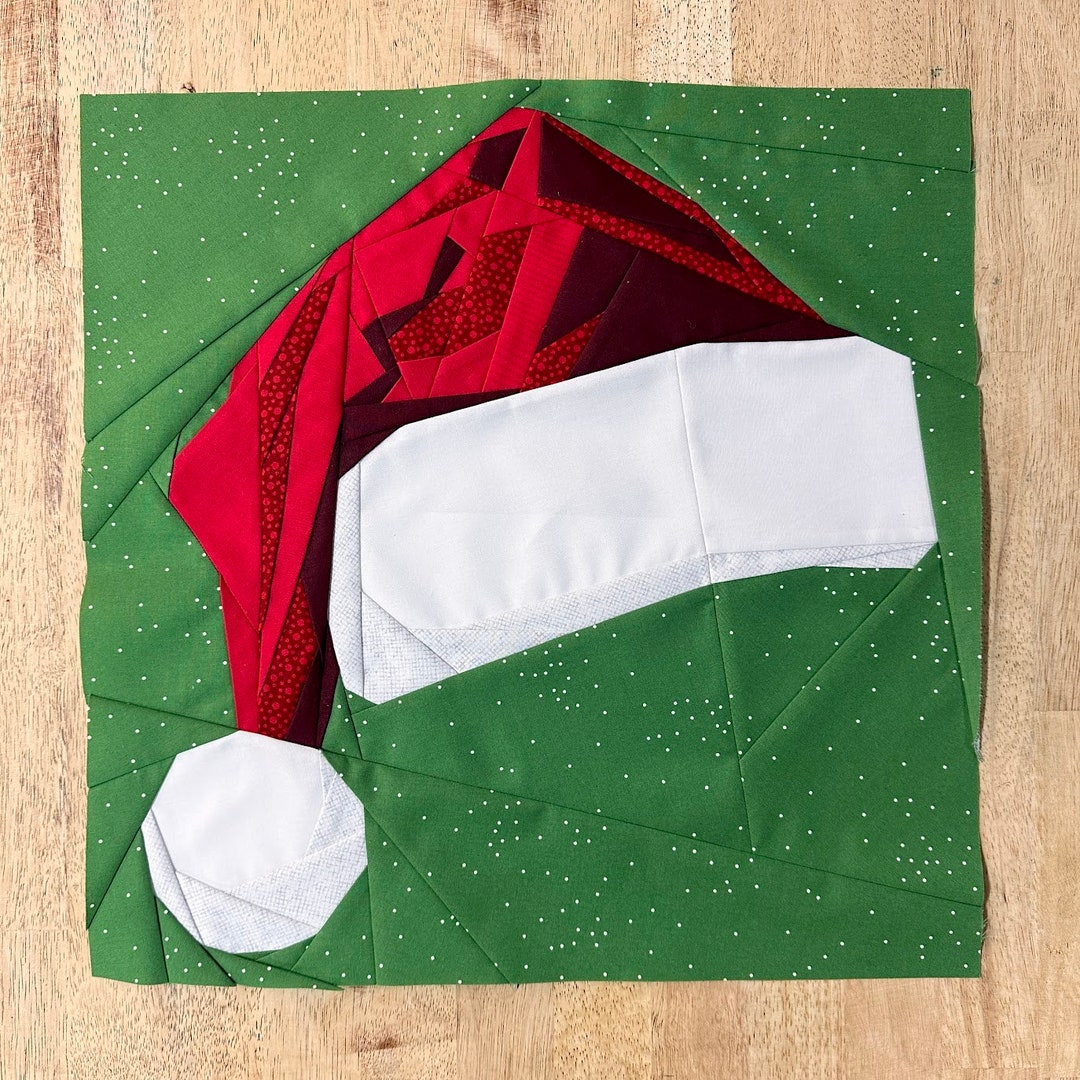 Santa Hat FPP Pattern--christmas--paper Piecing Quilt Block - Etsy