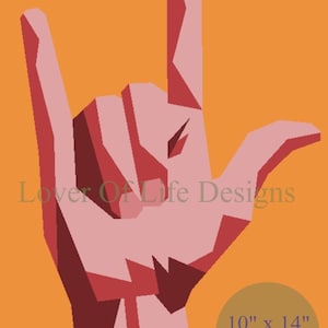 ASL I Love You Fpp--american Sign Language--paper Piecing Quilt Block ...